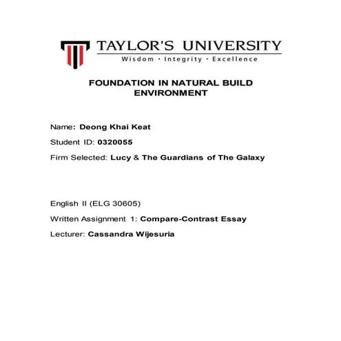 English Essay Assignment One | DOCX