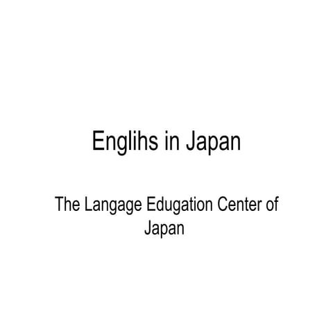 English spoken in japan | PPT