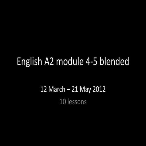 English A2 modules 4-5 blended | PPTX