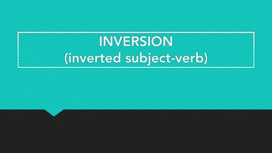 Inversion Of Verbs In English Learn English English Grammar English