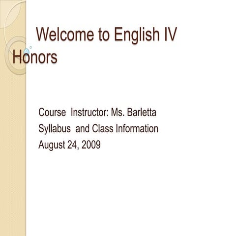 English Iv Intro | PPTX
