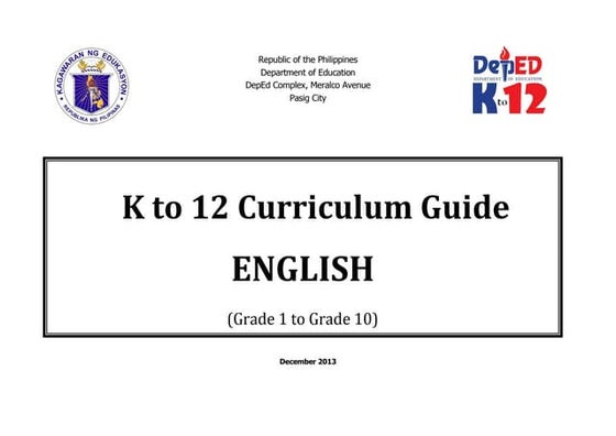 k-12 Curriculum Guide English Grade 10 | PDF