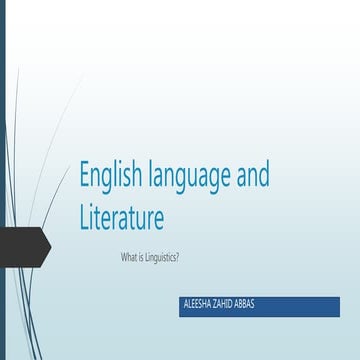 English language and literature | PPTX