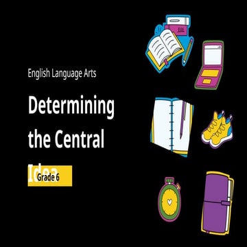 English Language Arts Determining Central Idea Presentation in Colorful ...