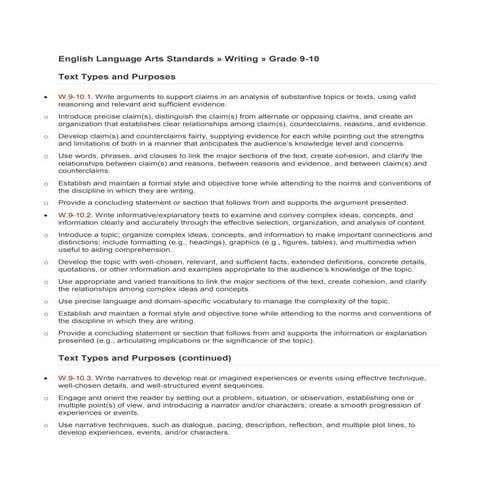 Reading and Writing Skills - Curriculum Guide | PPTX