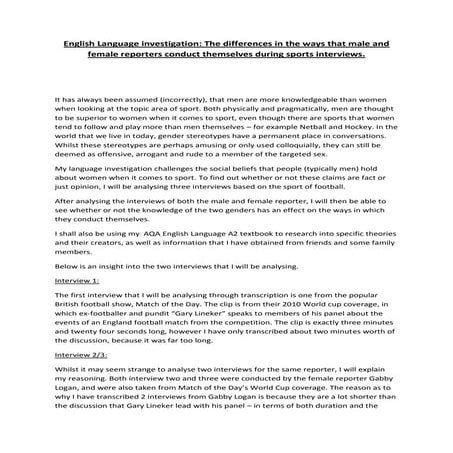 English language investigation | DOCX