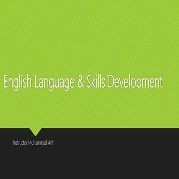 Introduction English language & Skills development | PPT