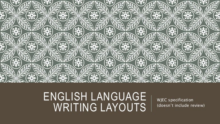 English language Writing Layouts