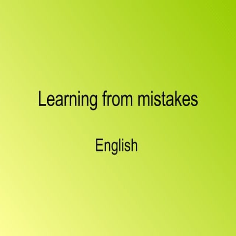 English Learning From Mistakes | PPT