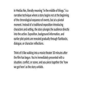 Exploring Narrative Techniques: In Medias Res, Parallel, Flashback, and ...