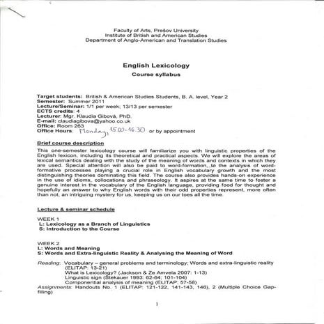 English lexicology | PDF