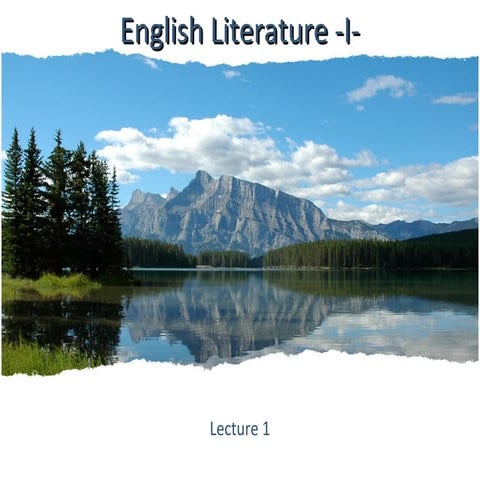 English literature I Lecture 1 | PPT