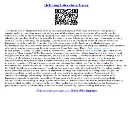 English Literature Essay Questions | PDF