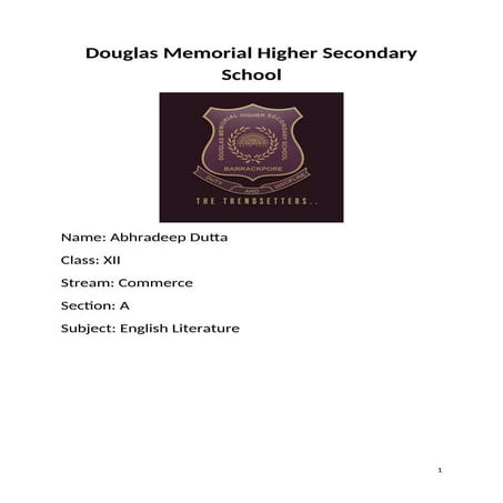 English Literature Project .docs 2023 | PDF