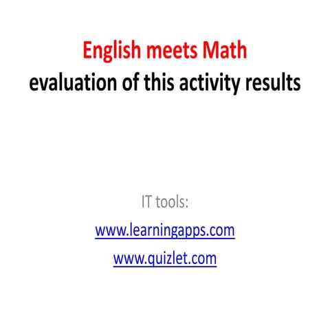 English meets Maths | PPTX