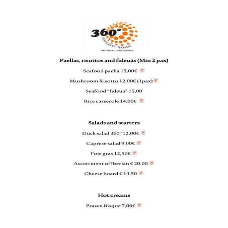 À La Carte Menu Atlantic Restaurant :: Food, Drinks & Sea | PDF