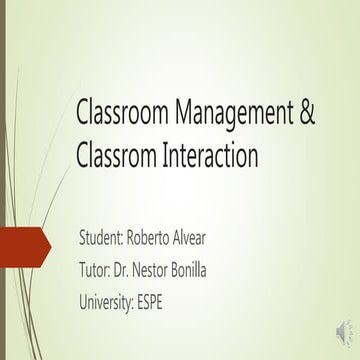 Classroom Management & Classroom Interaction | PPTX