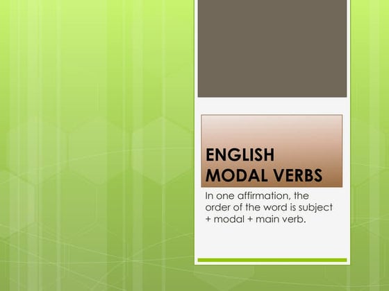 Modal verbs | PPT