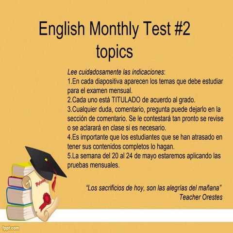 English monthly test #2 | PPT