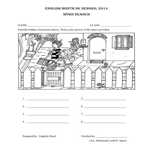 English month y2 | DOC | Games and Puzzles | Hobbies & Interests