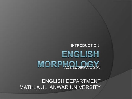 Morphology | PPT