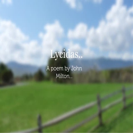 Lycidas by John Milton | PDF