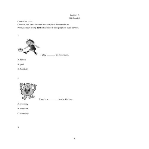 English paper 1 year 2 | DOCX