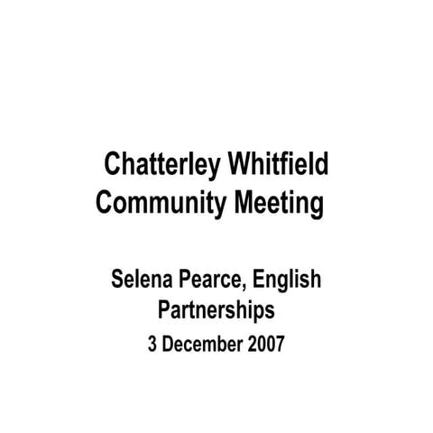 English partnership presentation on Chatterley Whitfield | PPT