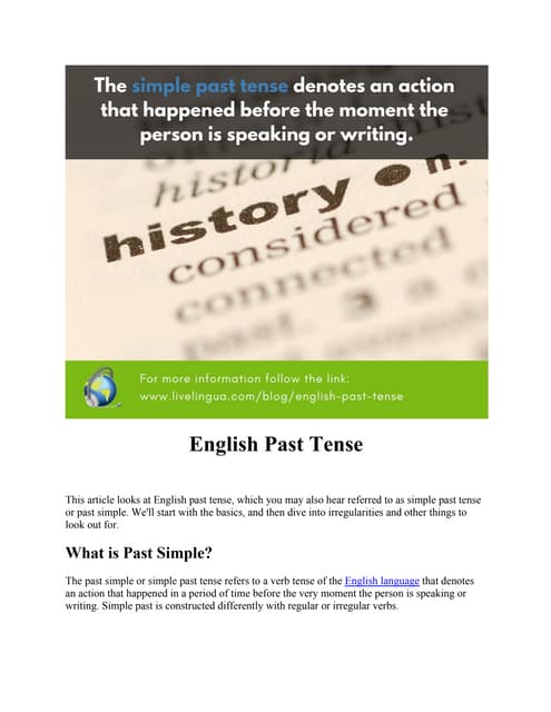 Past simple tense | PPTX