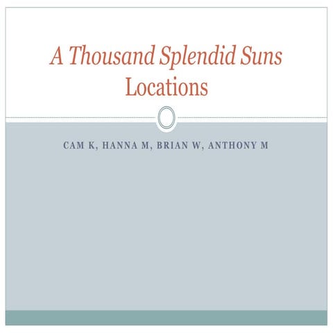 Thousand Splendid Suns | PPT