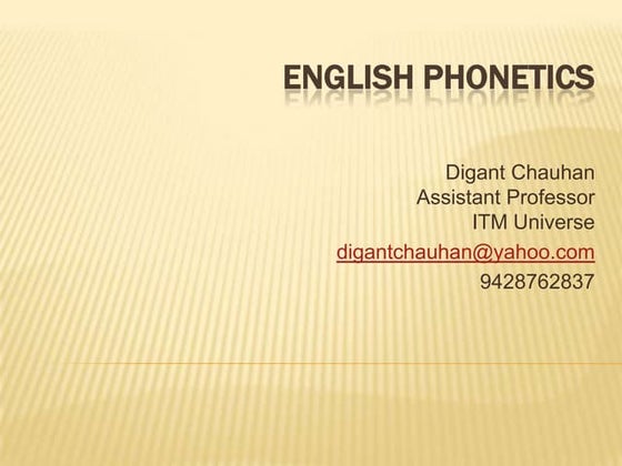 Phonetics summary_1 | PPT | Ear, Nose and Throat Conditions | Diseases ...