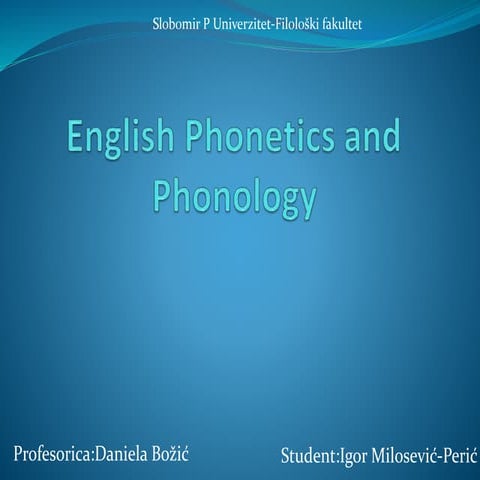English phonetics and phonology | PPT