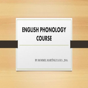 English phonology course (3) | PPT