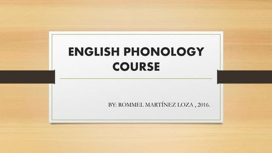 Introduction to Phonetics and Phonology | PPT
