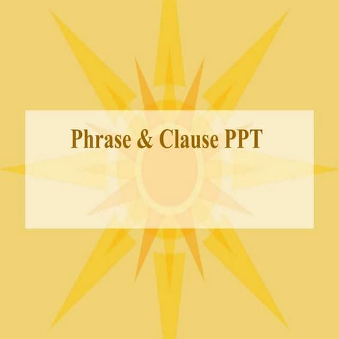 English phrase clause | PPT