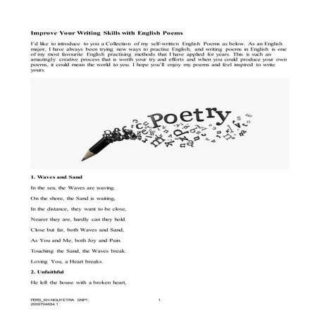 Improve Your Writing Skills with English Poems | DOC | Poetry | Books ...