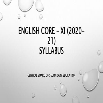 CBSE plus one syllabus ENGLISH | PPTX