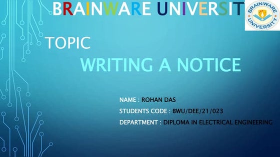 NOTICE WRITING class 12 ppt cbse english | PPTX