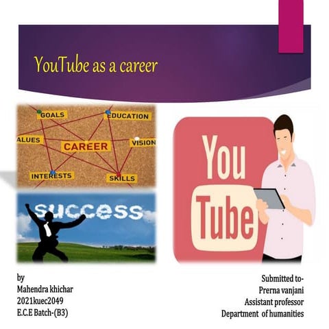 youtube as a career | PPTX