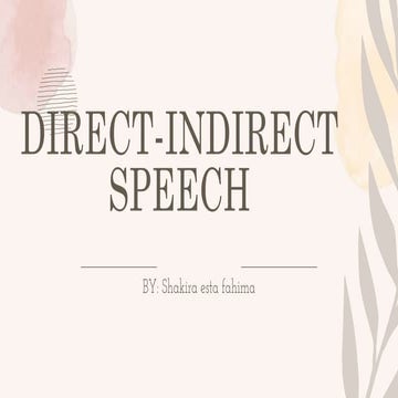 English - Direct Indirect For grade 6ABC | PPT