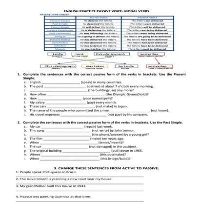Passive voice practice | DOCX