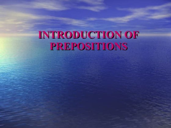 Prepositions | PPT