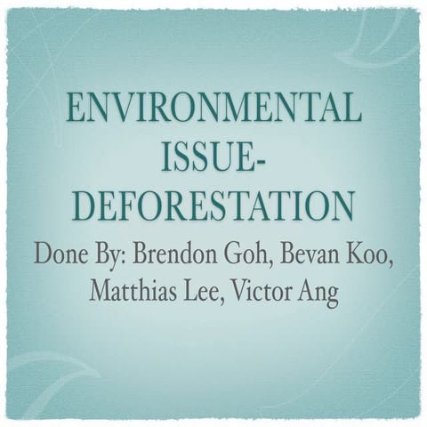 Deforestation | KEY