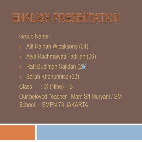 English presentation | PPT