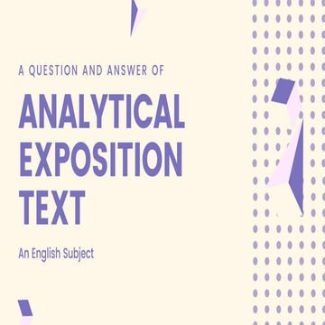 analytical exposition text bahasa inggris soal dan jawaban | PPTX