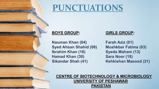 Punctuations and their use | PPTX