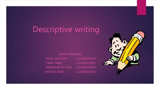Introduction to descriptive writing | PPSX