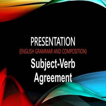 Subject Verb Agreement | PPT