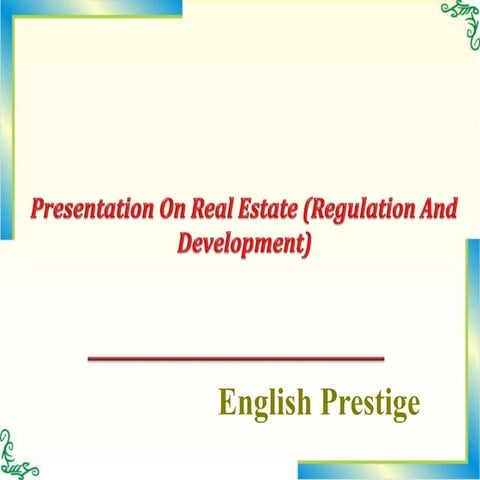 English prestige - presentation on real estate (regulation and ...