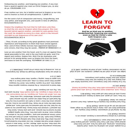 English Printable Forgiveness Tract (Letter Size - 8.5 x 11 inches) | PDF